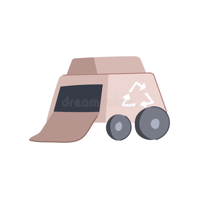 Waste Mini Robot Sorting Trash Cartoon Vector Illustration Stock ...