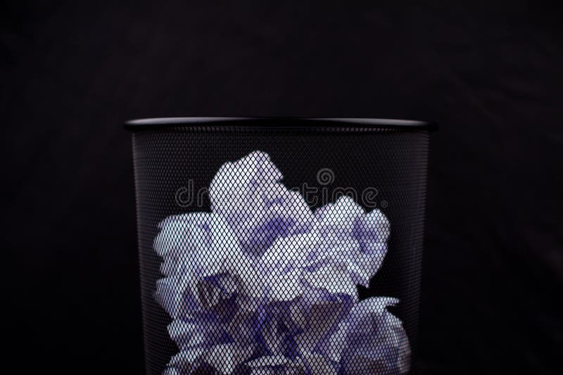 Paper Basket, Throwing Waste into the Trash, Crumpled White Paper, Pile ...