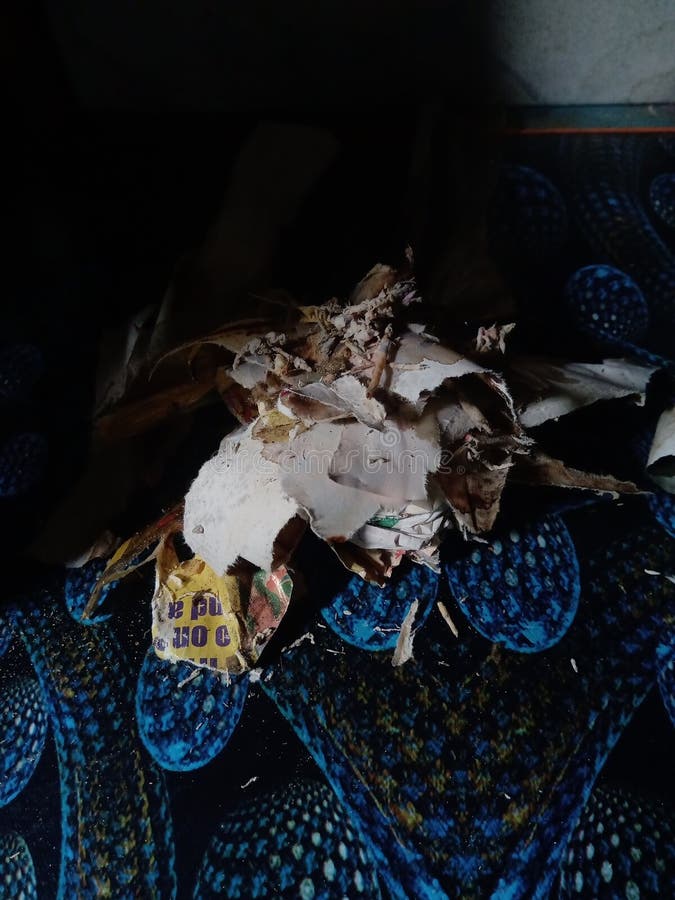 Waste Paper on Blue Carpet. Stock Image - Image of light, lighting ...