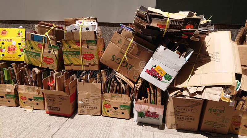 Waste Paper Boxes in the Street Editorial Photography - Image of ...