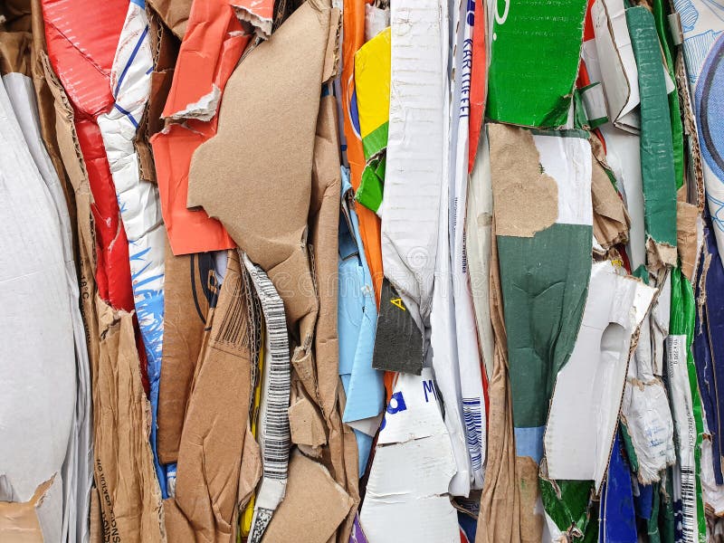 Waste Paper, Cardboard in Pack, for Recycling Stock Image - Image of ...