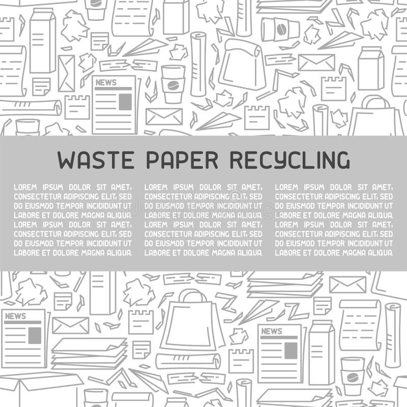 Waste Paper Information Banner Stock Vector - Illustration of recycle ...