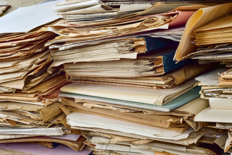 Waste paper. stock photo. Image of file, documentation - 379736434