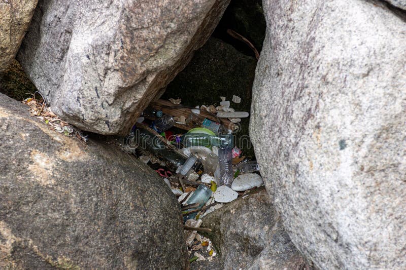 Plastic waste in river stock photo. Image of lake, time - 30170524