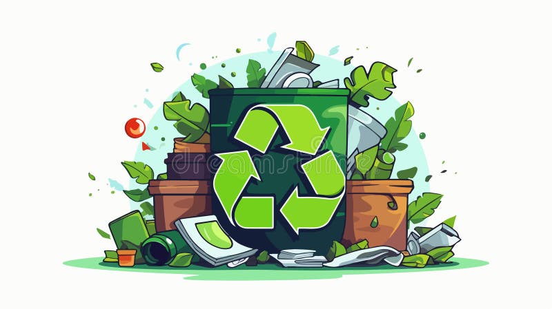 Waste Paper Recycling Logo stock vector. Illustration of sustainability ...