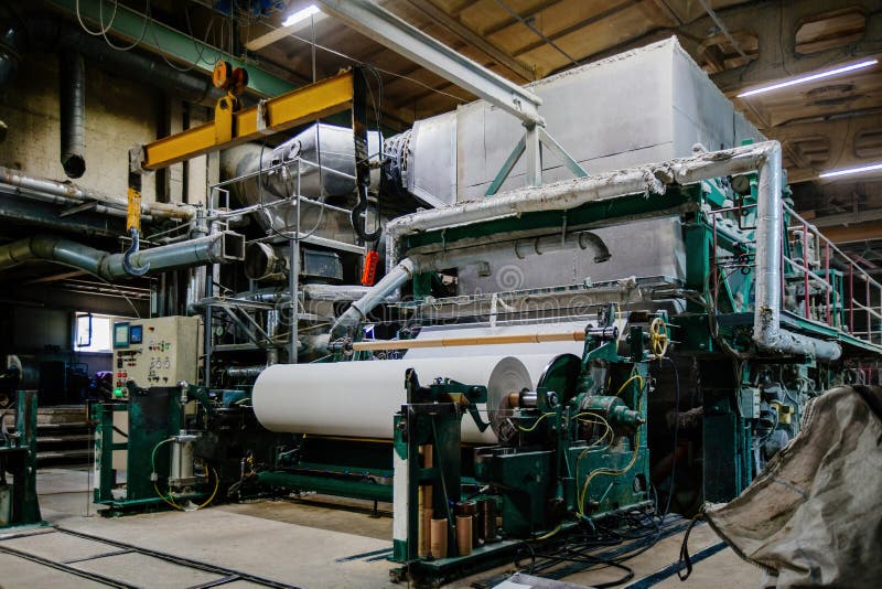 Waste Paper Recycling Plant. Machine for Production of Paper Rolls ...