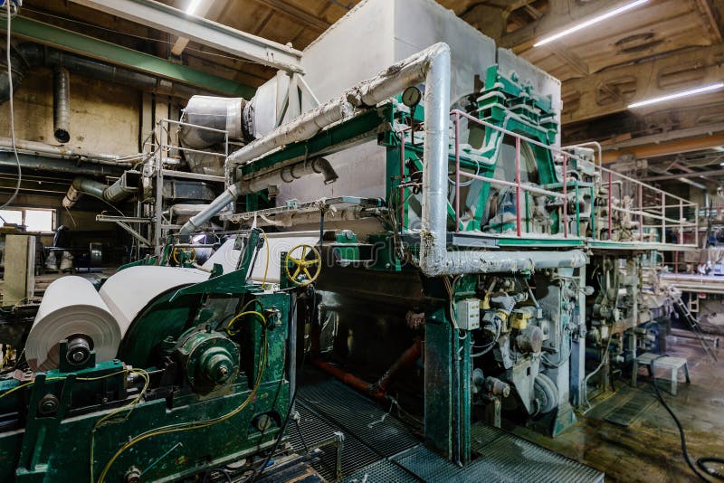 Waste Paper Recycling Plant. Machine for Production of Paper Rolls ...