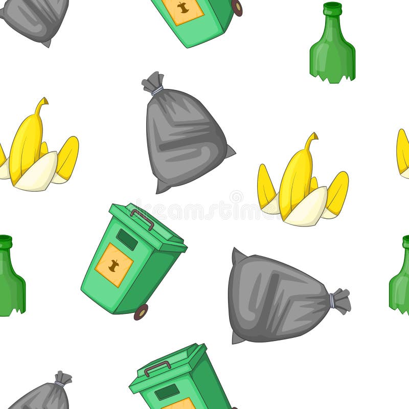 Waste Pattern, Cartoon Style Stock Vector - Illustration of decoration ...