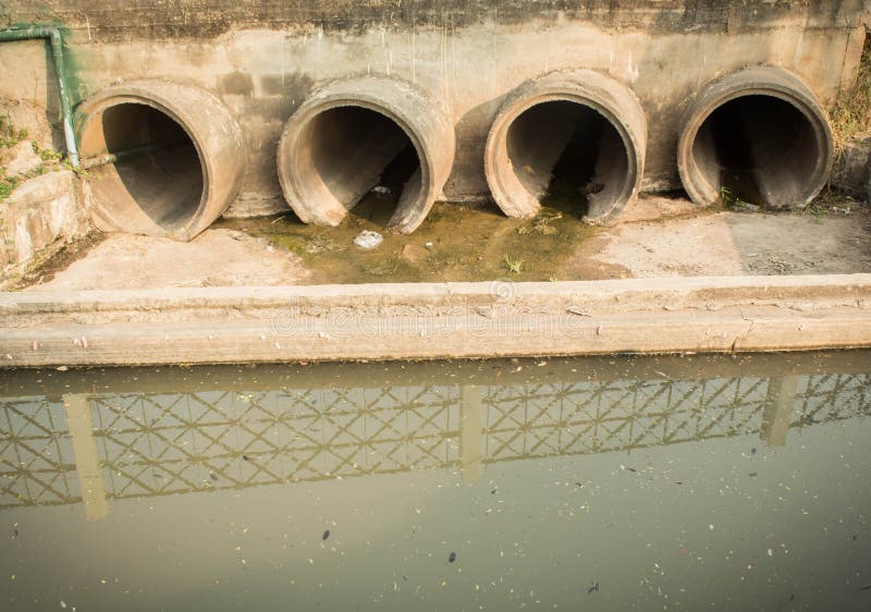 Waste pipe, concrete pipe. stock photo. Image of runoff - 68471476