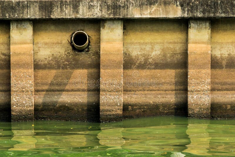 Waste Pipe or Drainage Polluting Environment, Concrete Pipe. Stock ...