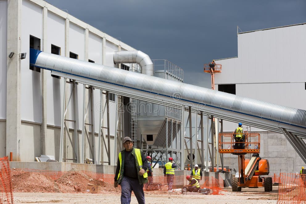 Waste Plant Outside Process Workers Editorial Stock Image - Image of ...