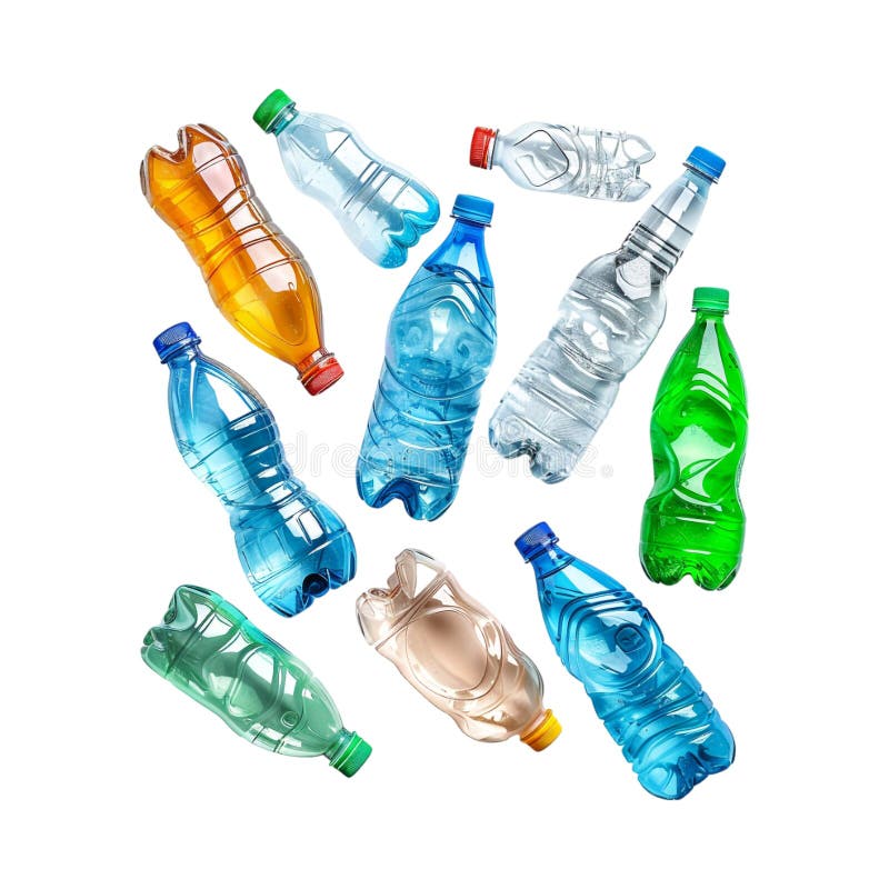 Waste Plastic Bottles Garbage on Transparent Background - Ai Generated ...