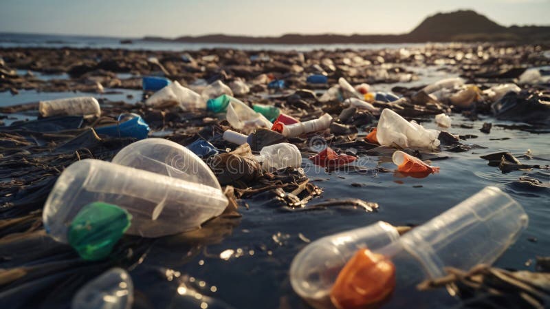 Waste Plastic Bottles and Other Plastic Waste. Environment Concept ...