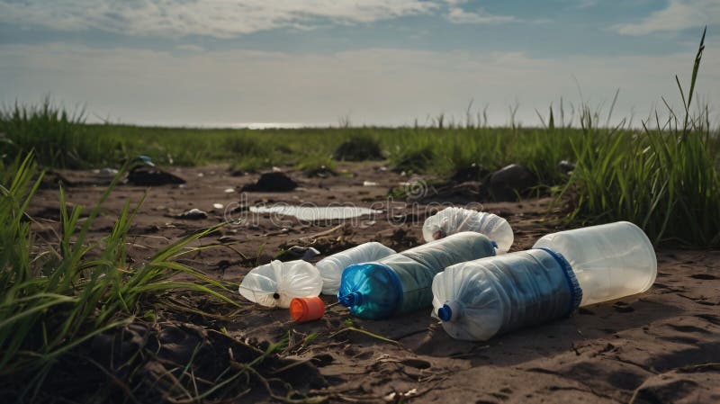 Waste Plastic Bottles and Other Plastic Waste. Environment Concept ...