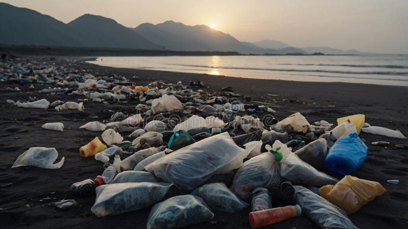 Waste Plastic Bottles and Other Plastic Waste. Environment Concept ...