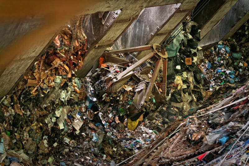 Waste Processing Plant Interior Stock Image - Image of package, dirt ...