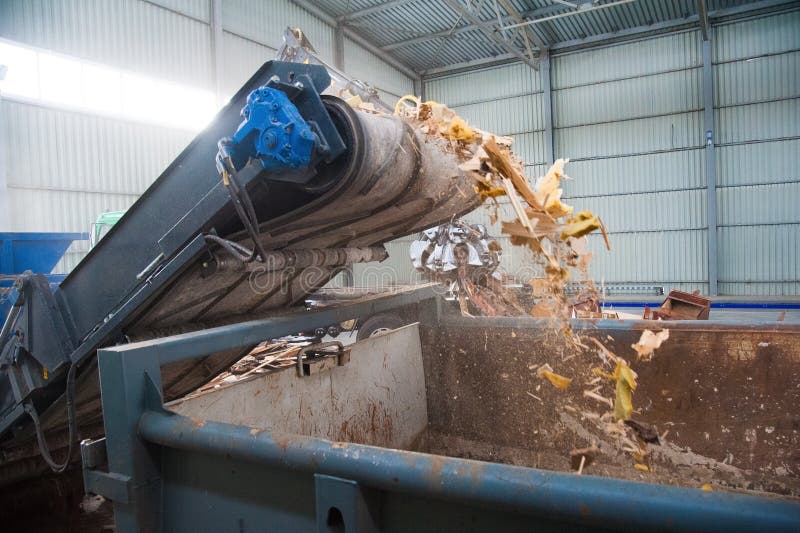 Waste recycling factory stock photo. Image of sorting - 108193472