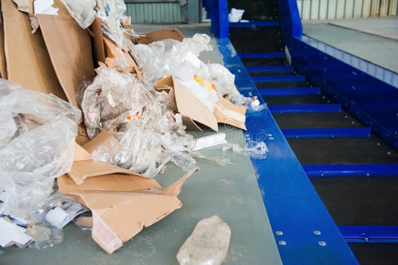 Waste recycling factory stock photo. Image of plant - 108193494