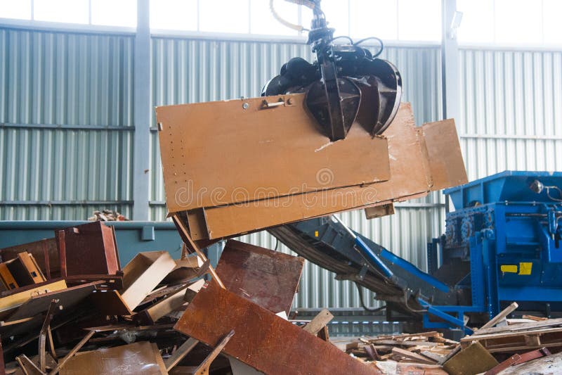 Waste recycling factory stock image. Image of plant - 158683547