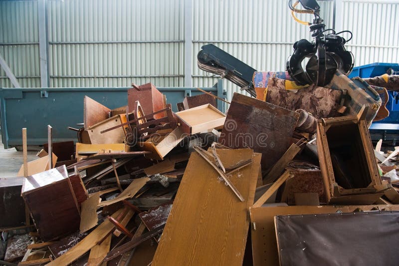 Waste recycling factory stock image. Image of industrial - 108193677