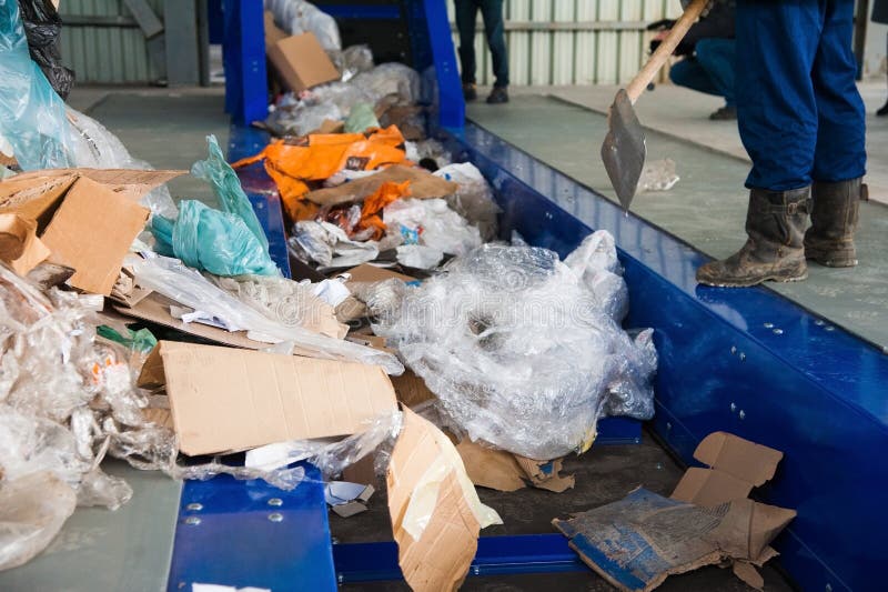 Waste recycling factory stock photo. Image of process - 115536986