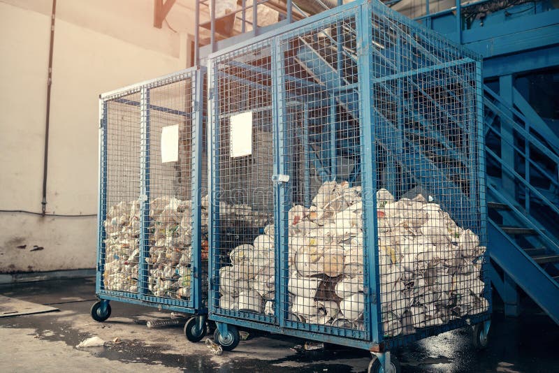 Waste Processing Plant. Technological Process. Recycling and Storage of ...