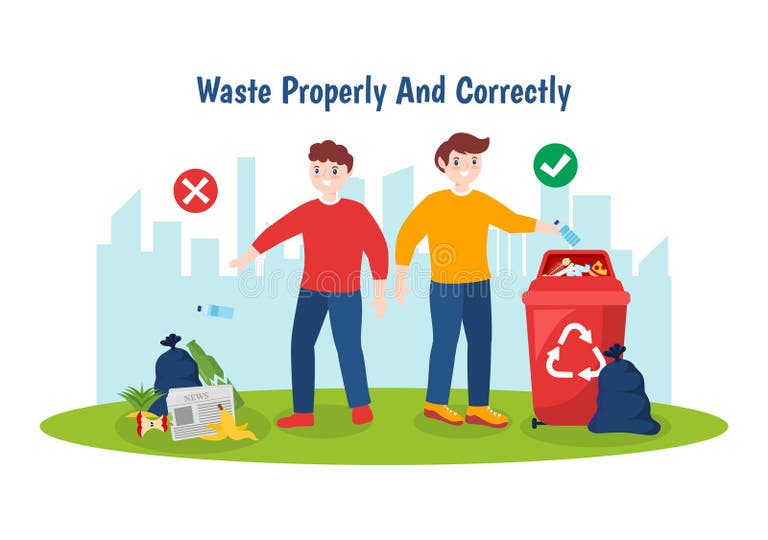 Proper Garbage Disposal Illustration Stock Illustrations – 89 Proper ...