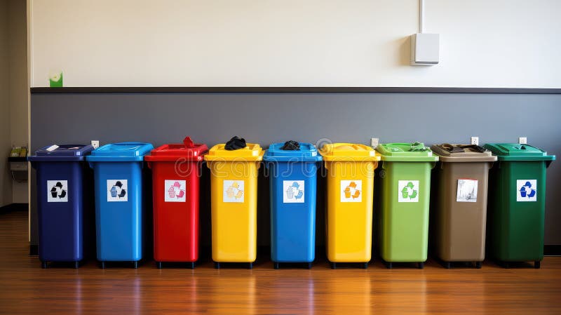 Waste recycle bin office stock illustration. Illustration of reduce ...