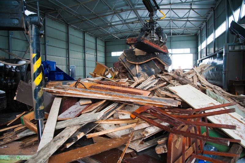 Waste recycling factory stock photo. Image of rubbish - 164538622