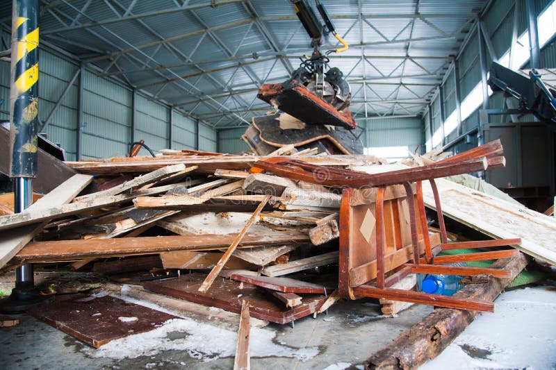 Waste recycling factory stock photo. Image of industry - 183059076