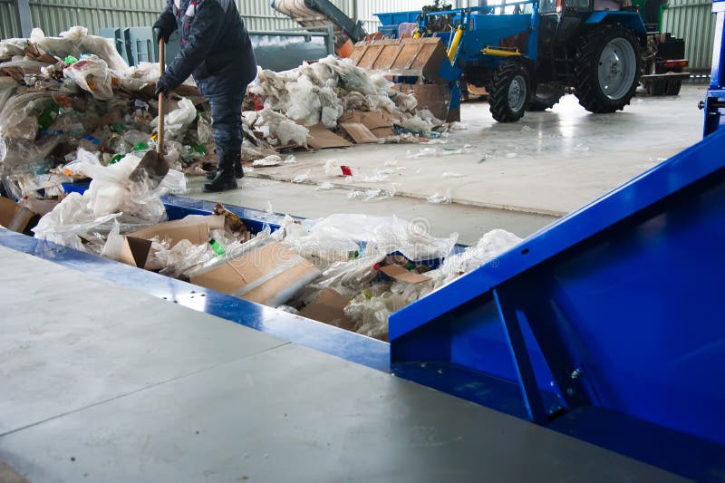 Waste recycling factory stock photo. Image of process - 115536986
