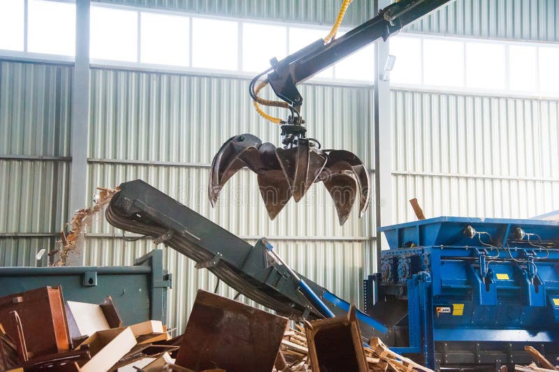 Waste recycling factory stock image. Image of disposal - 196891311