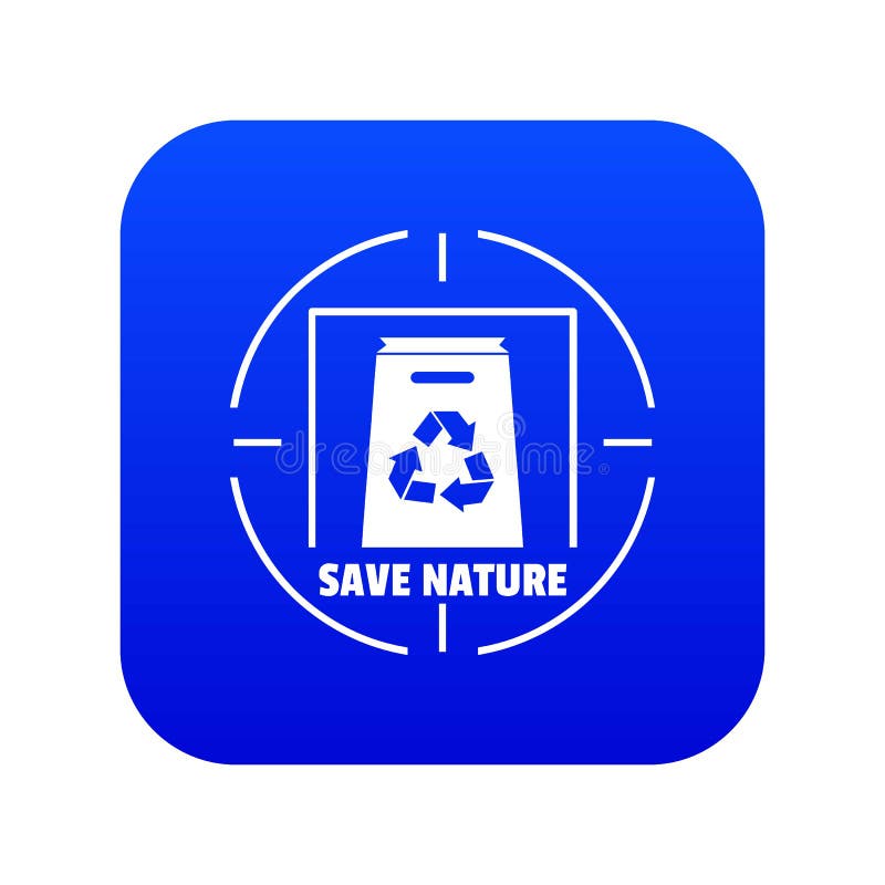 Waste Recycling Icon Blue Vector Stock Vector - Illustration of garbage ...