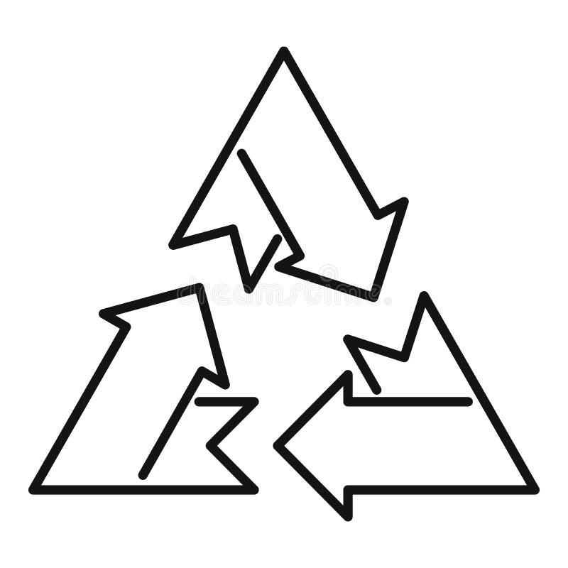 Waste Recycling Icon, Outline Style Stock Vector - Illustration of ...