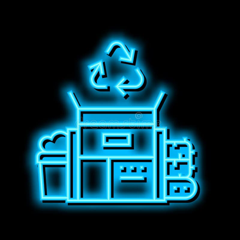 Waste Recycling Neon Glow Icon Illustration Stock Vector - Illustration ...