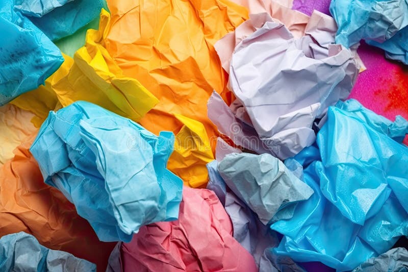 Waste and Recycling of Plastic and Paper. Generative AI Stock ...