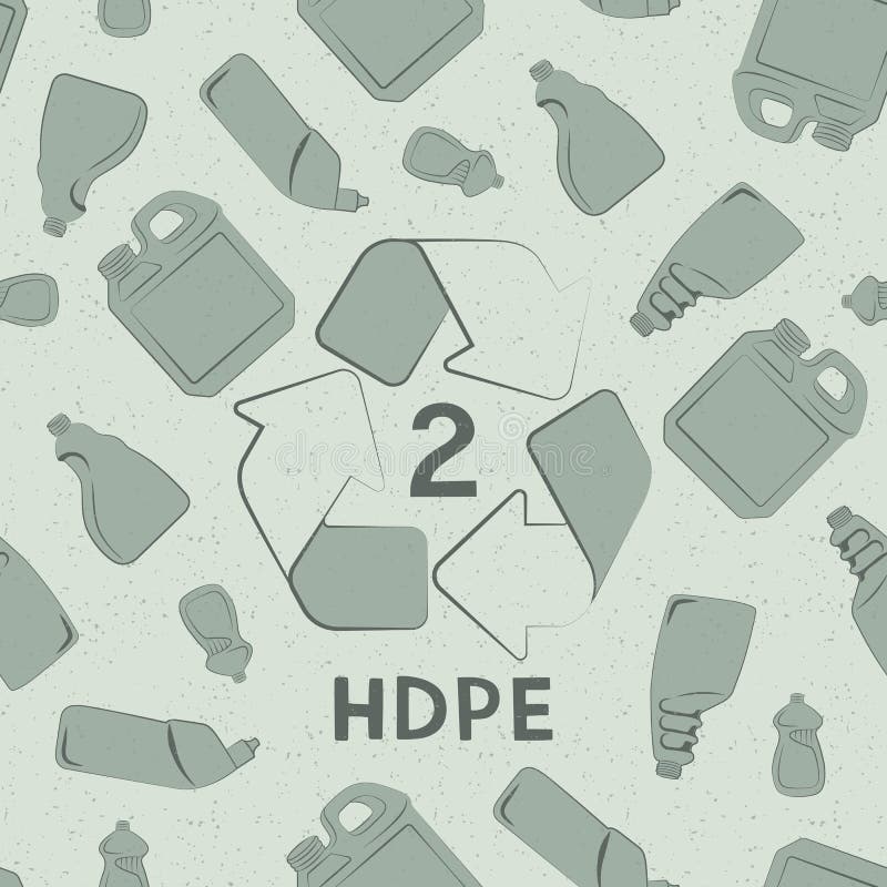 Waste Recycling. Seamless Pattern with Plastic Bottles HDPE. Stock ...