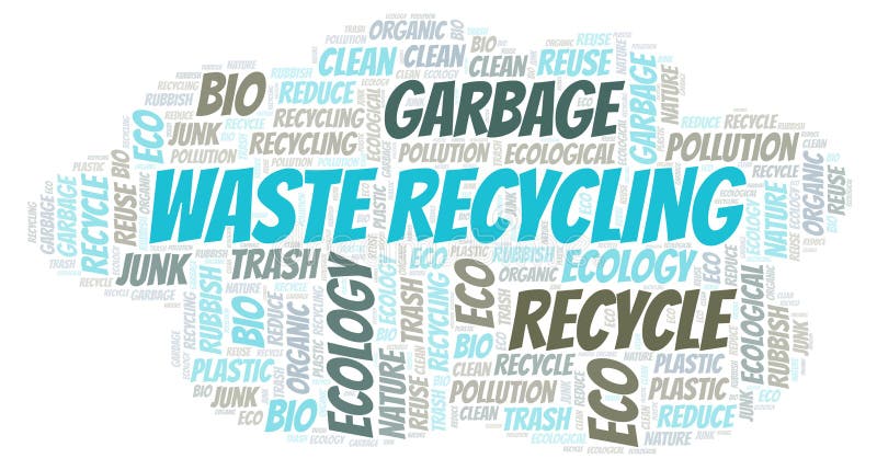 Waste Recycling word cloud stock illustration. Illustration of recycle ...