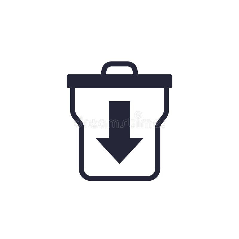 Waste Reduction Icon with a Trash Bin Stock Vector - Illustration of ...