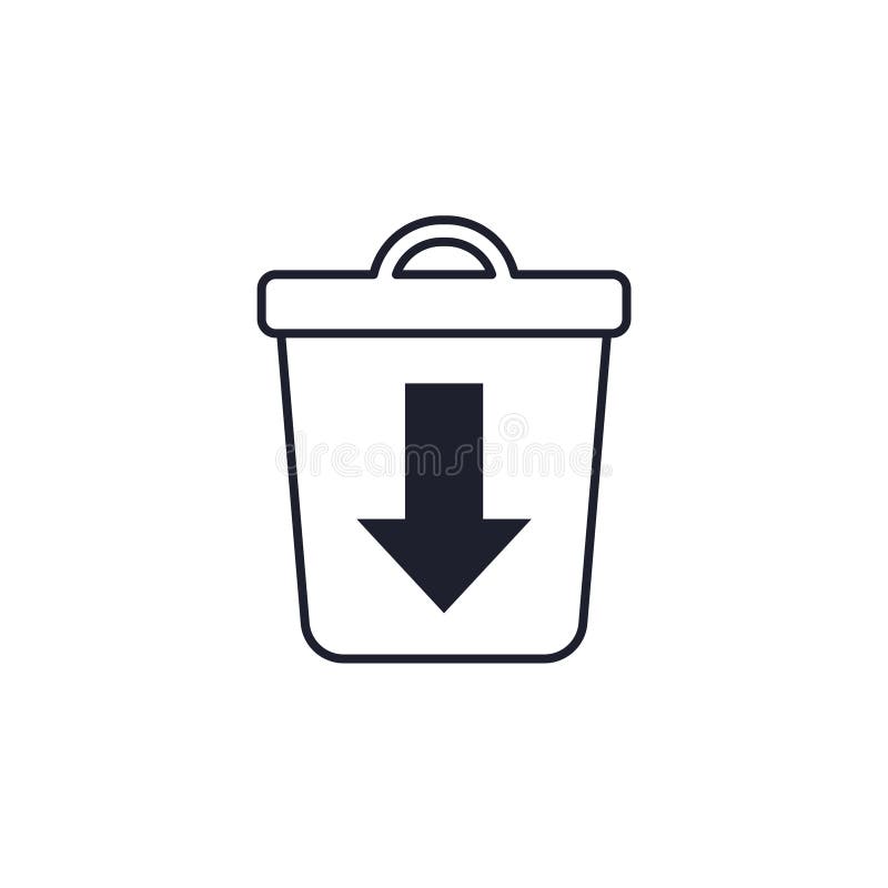 Waste Reduction Icon with a Trash Bin on White Stock Vector ...