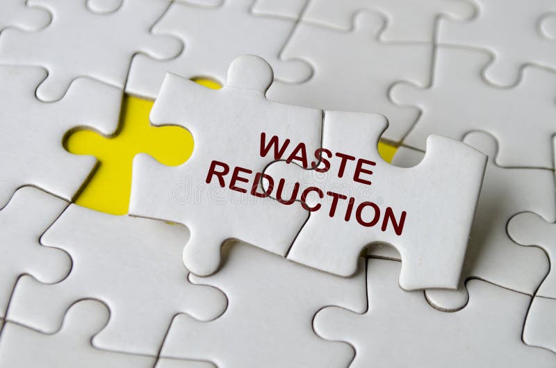 Waste Reduction Text on Jigsaw Puzzle. Process Improvement Concept ...