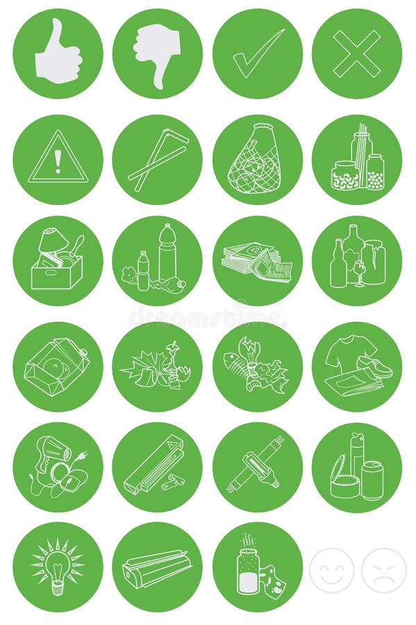Waste rubbish icons stock vector. Illustration of metal - 74960378