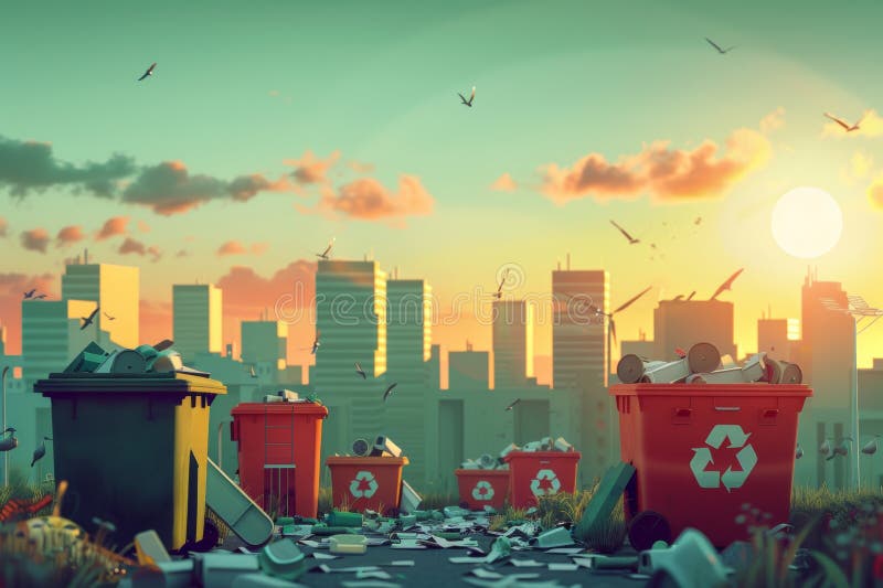 Waste and Rubbish Sorting Concept Stock Image - Image of recycling ...