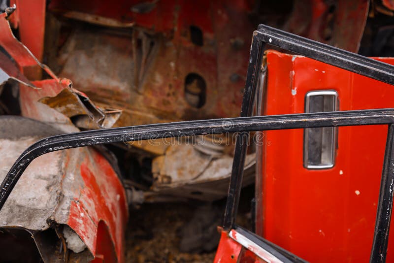 Waste and Scrap of Car Parts. Stock Photo - Image of concept, broken ...