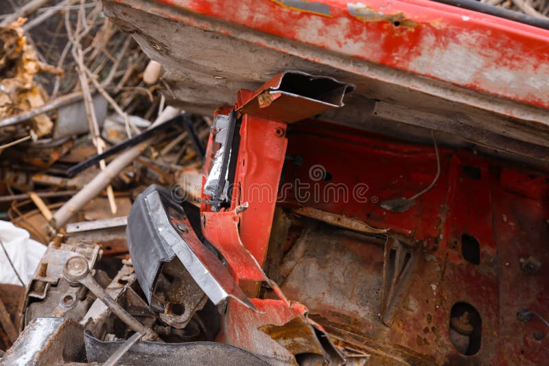 Waste and Scrap of Car Parts. Stock Image - Image of abandoned ...
