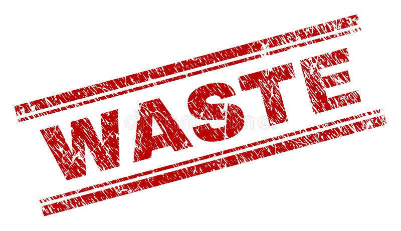 Scratched Textured WASTE Stamp Seal Stock Vector - Illustration of ruin ...