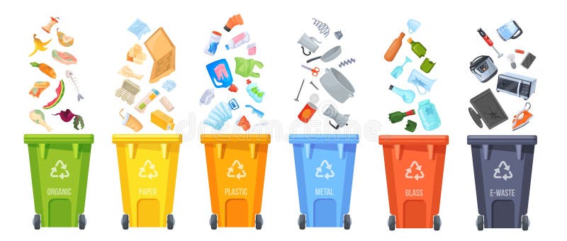 Waste Container Classification Stock Illustrations – 229 Waste ...