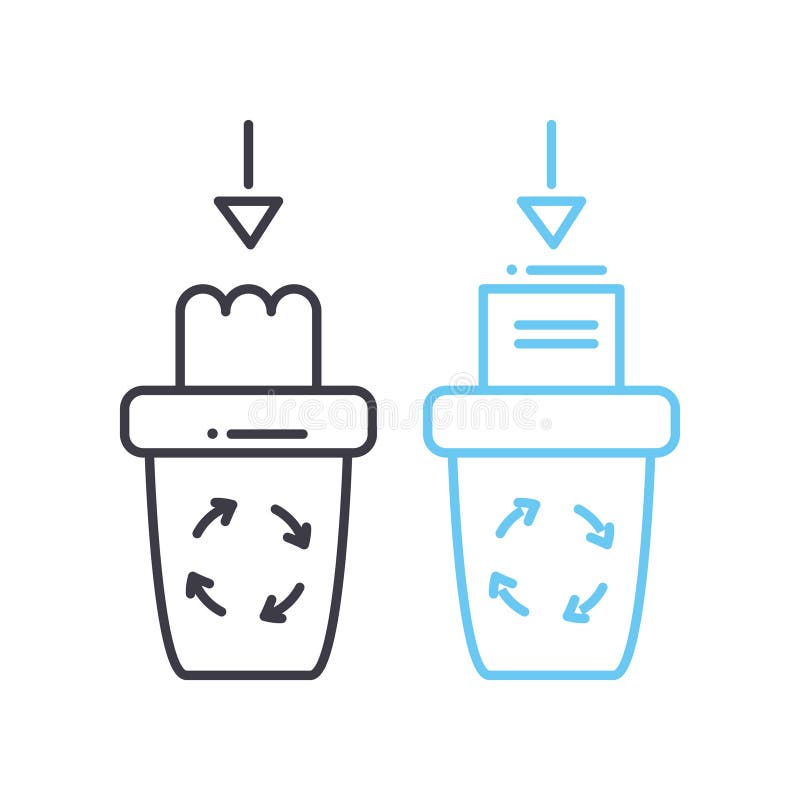 Waste Separation Line Icon, Outline Symbol, Vector Illustration ... Waste Separation Line Icon, Outline Symbol, Vector Illustration ...