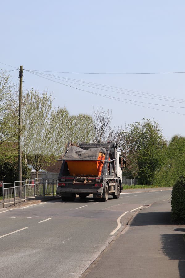 Waste skip on lorry editorial photography. Image of skip - 178746517