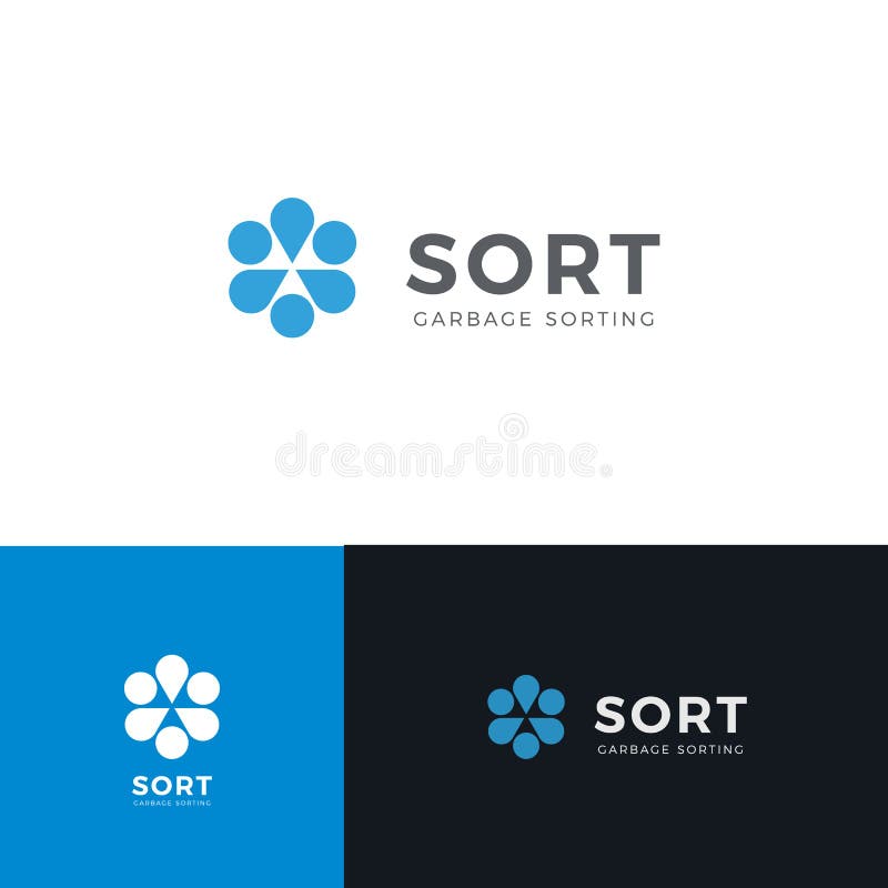 Waste Sorting Bin Logo. Garbage Recycling and Reuse Emblem. Rubbish ...